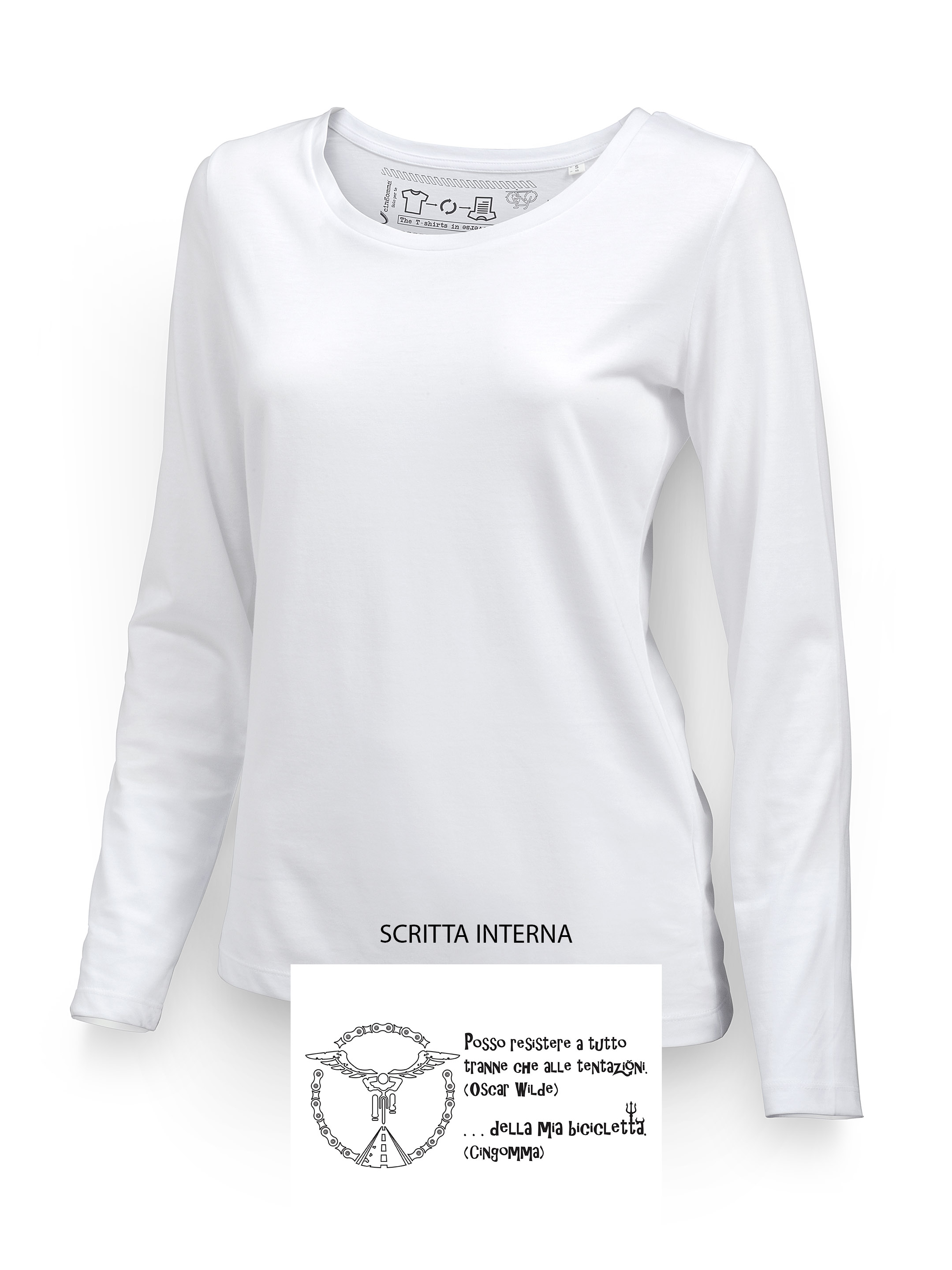 SINGER T-Shirt Women Long Sleeve White - Cingomma